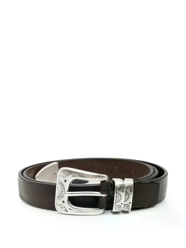 ERALDO Engraved-buckle Leather Belt