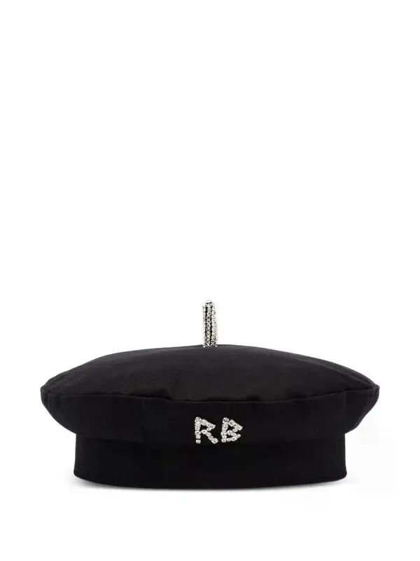 Ruslan Baginskiy Crystal-embellished Beret - Black