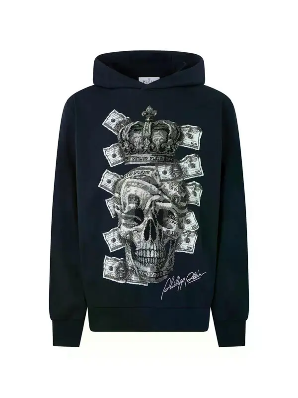 Philipp Plein Dollar-print Skull Rhinestone-embellished Hoodie