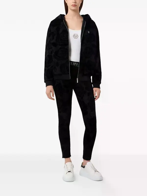 Philipp Plein Flock Flower Monogram Leggings