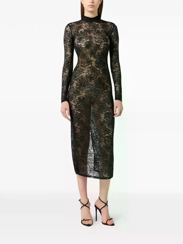 Philipp Plein Lace Open-back Midi Dress