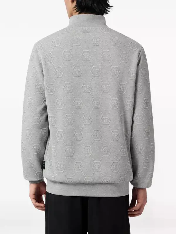 Philipp Plein Monogram Zip-fastening Sweatshirt - Grey