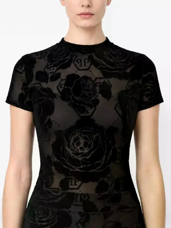 Philipp Plein Monogram Pattern T-shirt - Black