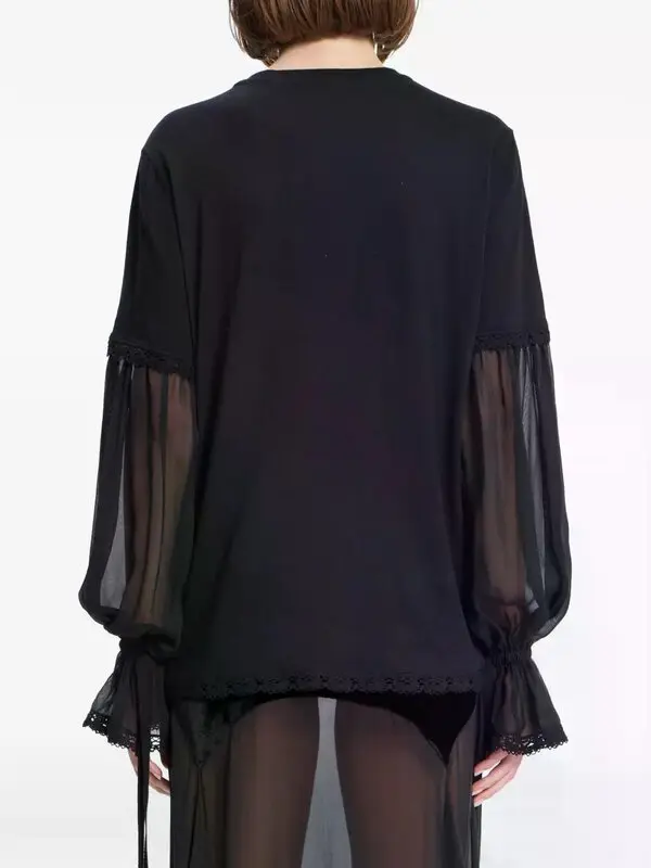 ANN DEMEULEMEESTER Lace-trim Cotton T-shirt