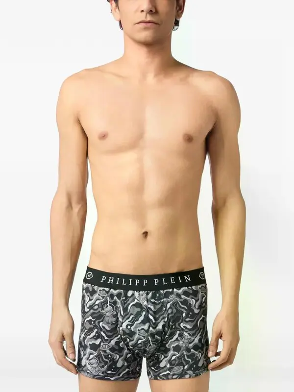 Philipp Plein Baby Dragon Swirl-print Boxers - Black