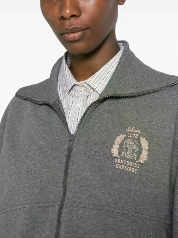 Brunello Cucinelli Logo-embroidered Zip-up Hoodie