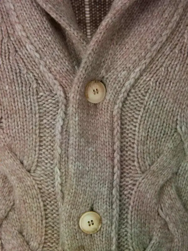 GRAN SASSO Cable-knit Shawl-collar Cardigan