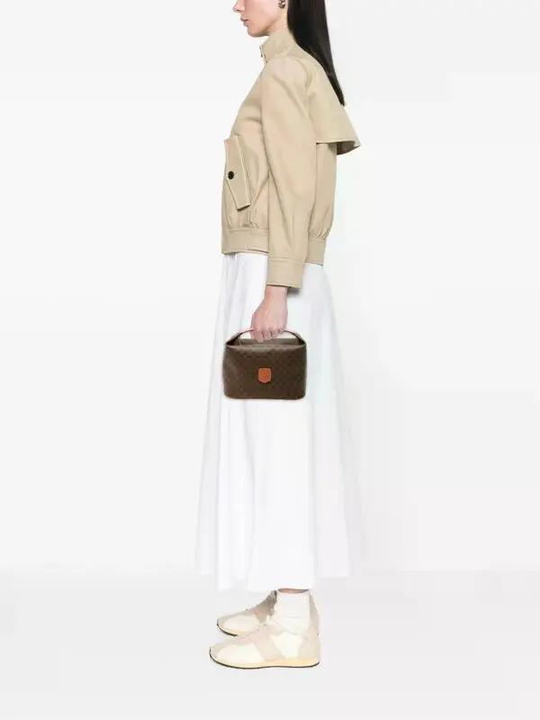 Celine 20th Century Macadam Coated Canvas Handbag - Brown