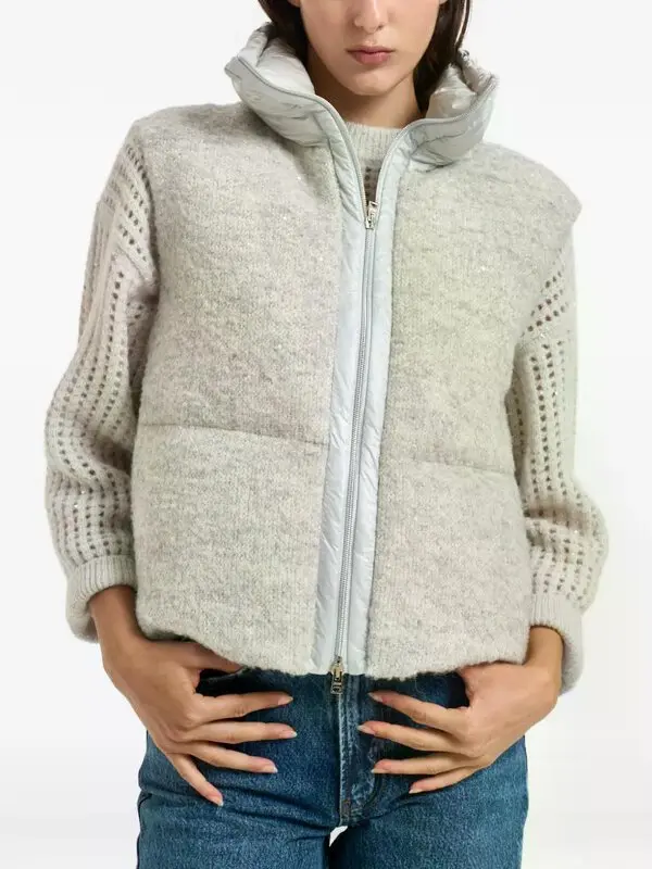 Herno Sequin-embellished Gilet - Grey