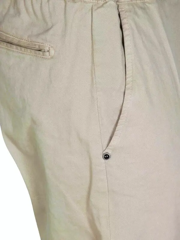 WHITE SAND Belted Gabardine Trousers