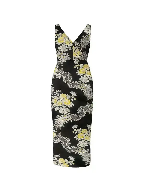 Erdem Jacquard Midi Dress - Black