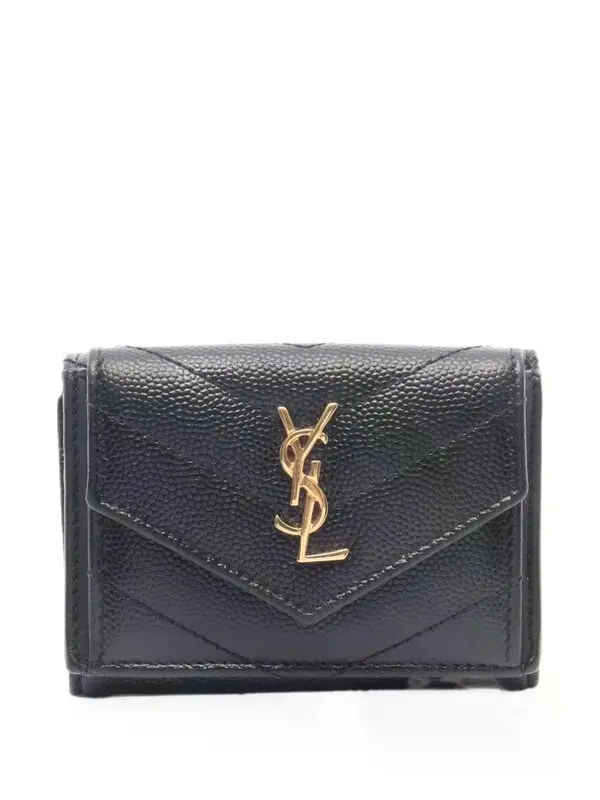 Saint Laurent 2000s Monogram Trifold Wallet - Black