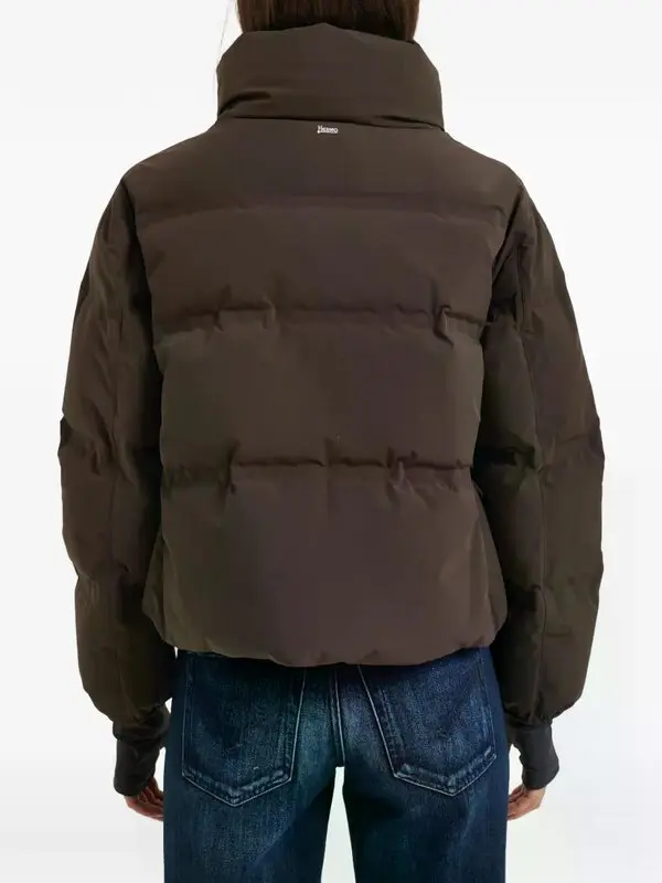 Herno Quilted Funnel-neck Puffer Jacket - Brown