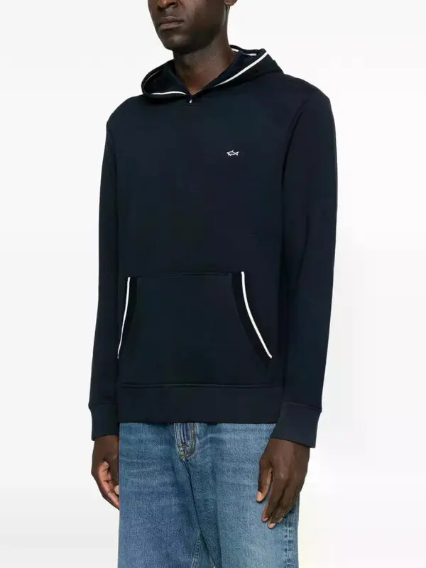 Paul & Shark Logo-embroidered Contrast-trim Hoodie