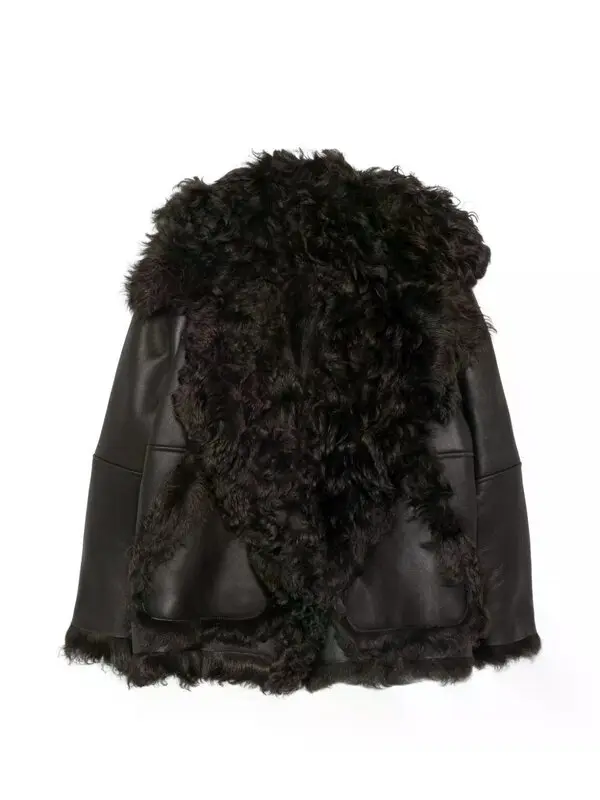 N°21 Shearling-trim Leather Jacket