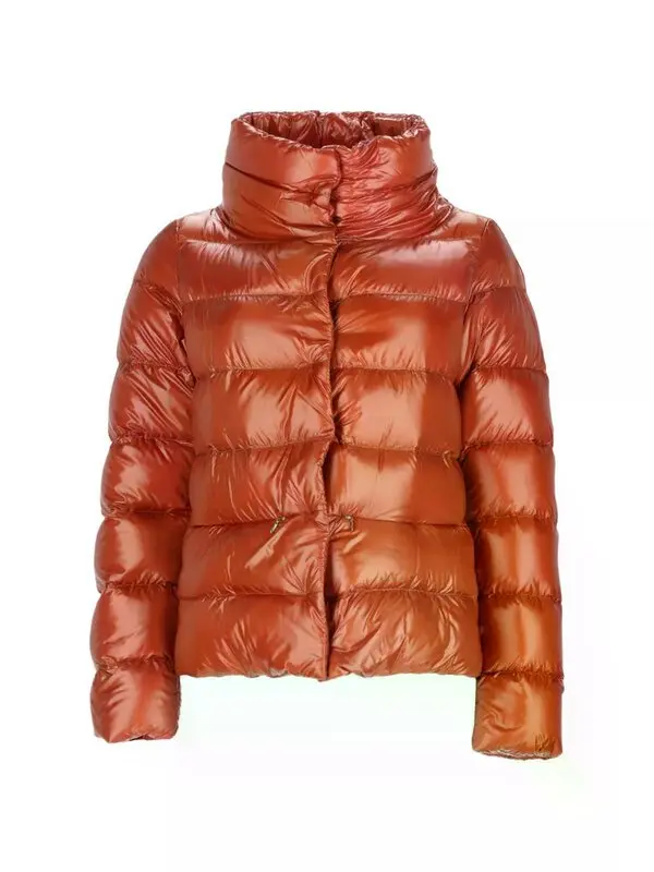 Herno Quilted Funnel-neck Puffer Jacket - Orange
