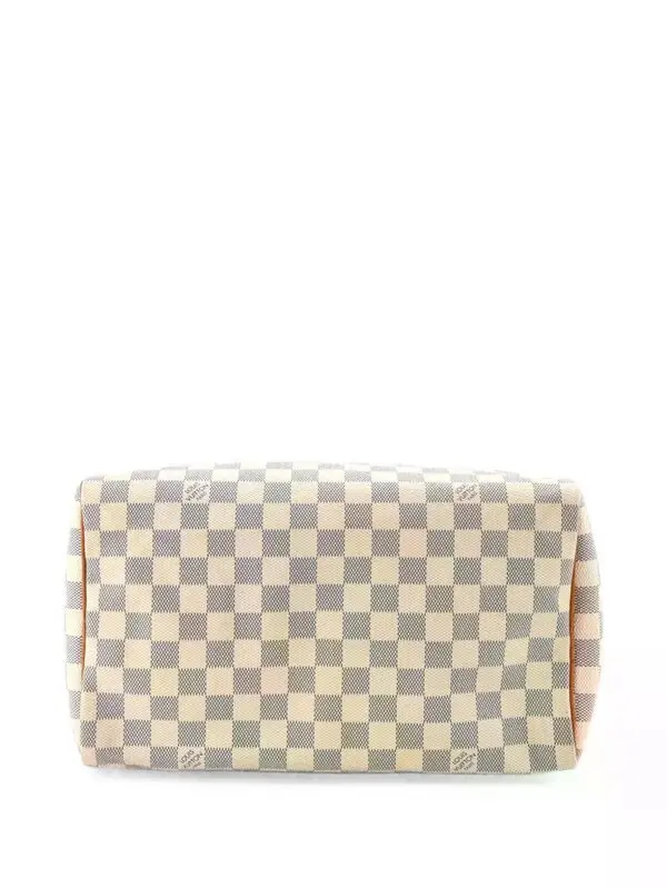 LOUIS VUITTON Speedy Handbag Damier Satchel - White