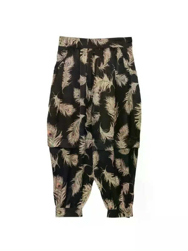 Zimmermann Feather-print Trousers - Brown