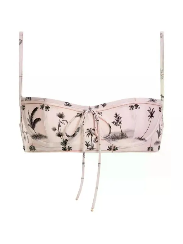 Agua Bendita Libertad Arena Beaded Bikini Top - Neutrals