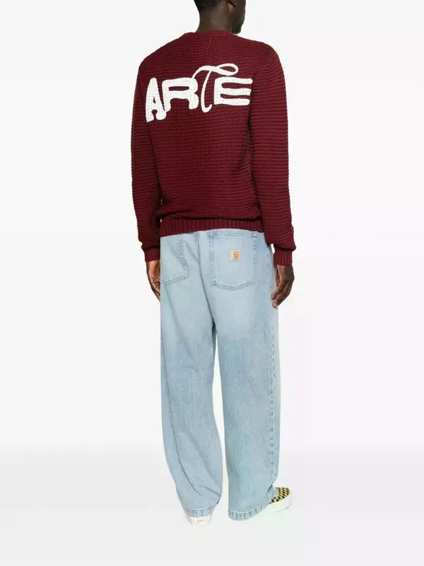 ARTE ANTWERP Logo-embroidered Chunky-knit Sweater
