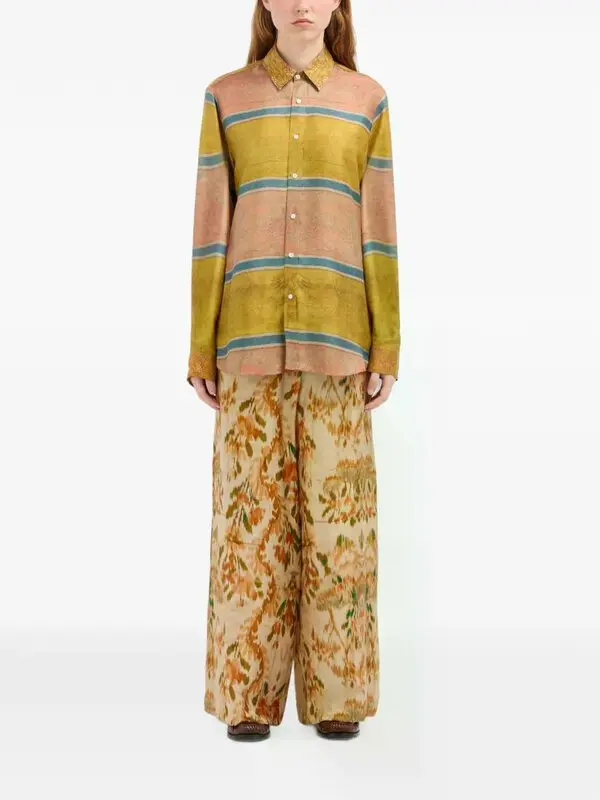 PIERRE-LOUIS MASCIA Aloé Paisley-print Striped Shirt