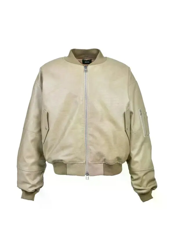 BREATH Crocodile-effect Bomber Jacket