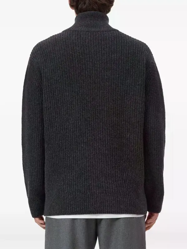 Closed Ribbed-knit Half-zip Sweater