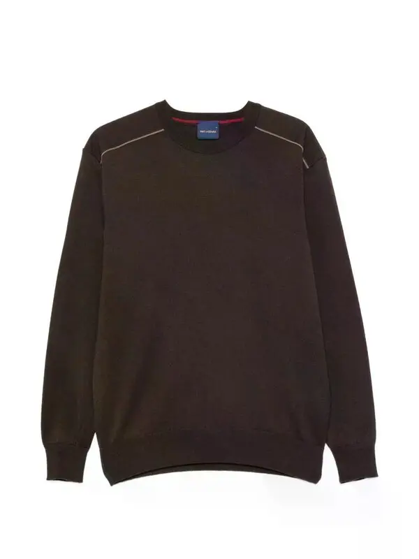Paul & Shark Contrast-panel Fine Knit Wool Sweater