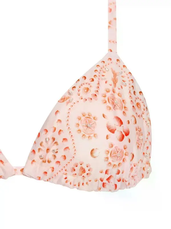 Agua Bendita Tulua Shell-print Bikini Top