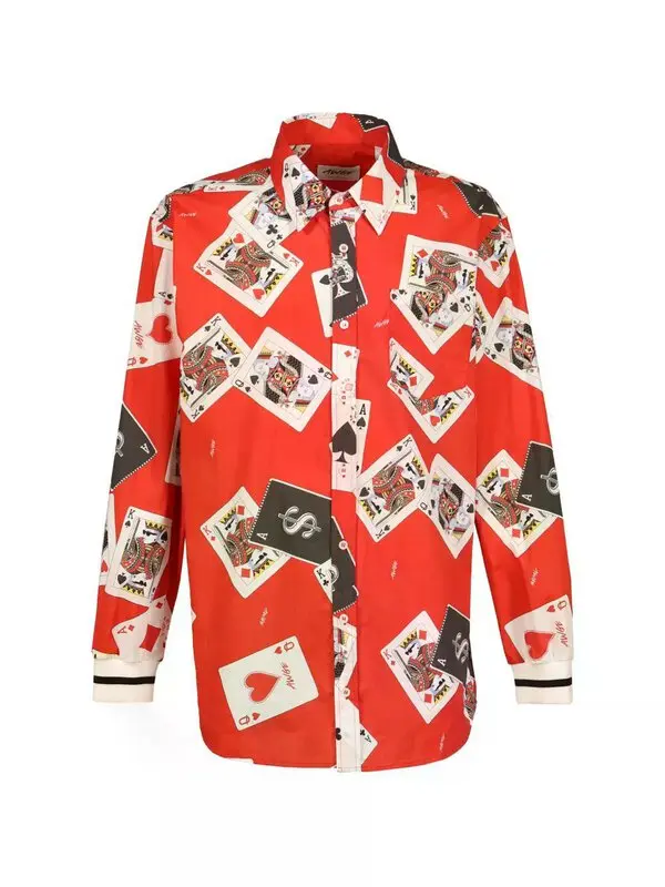 AWGE Playing Card-print Long-sleeve Shirt - Red
