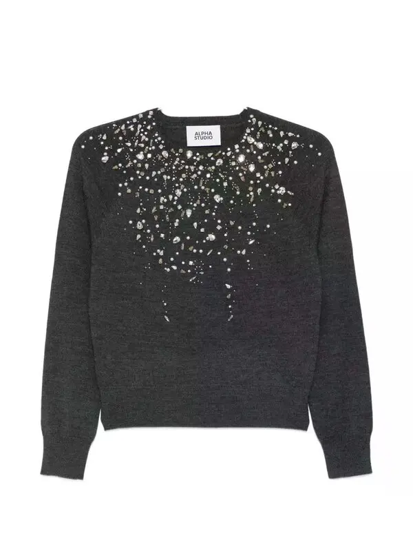 Alpha Studio Crystal-embellished Pullover