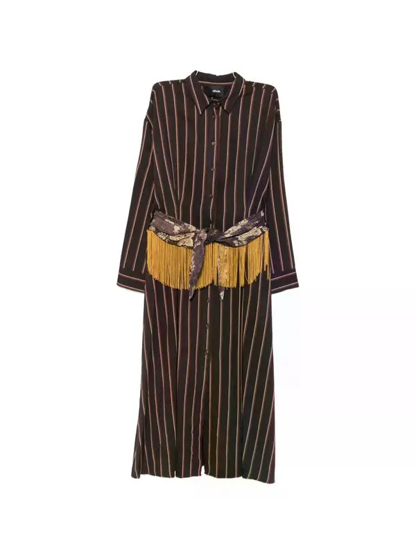 Dixie Striped Fringed Midi Dress