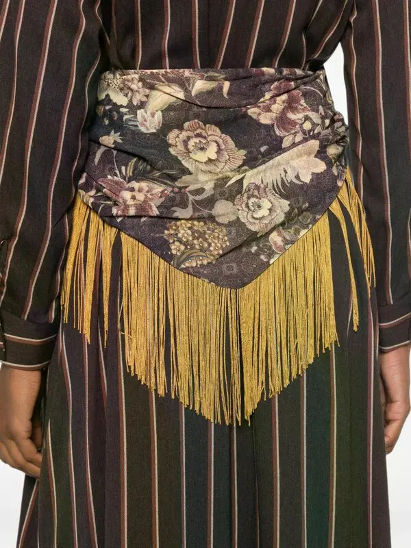 Dixie Striped Fringed Midi Dress