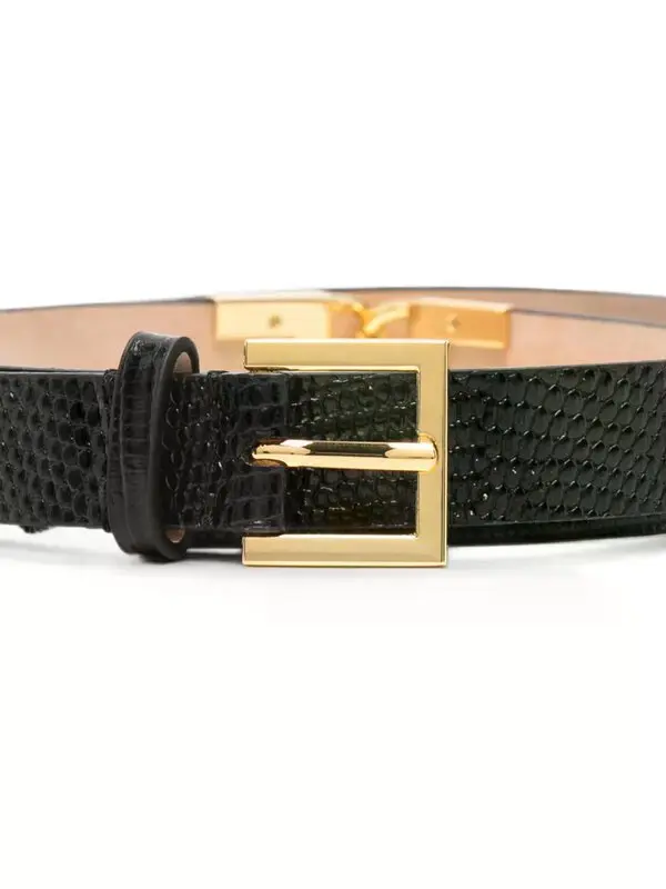 Elisabetta Franchi Snake-effect Logo-detail Belt