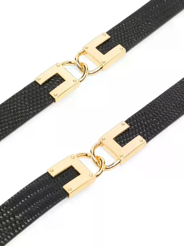 Elisabetta Franchi Snake-effect Logo-detail Belt