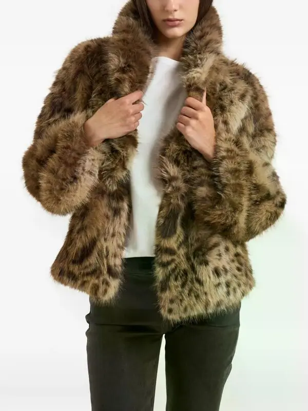 BULLY Leopard-print Faux-fur Coat