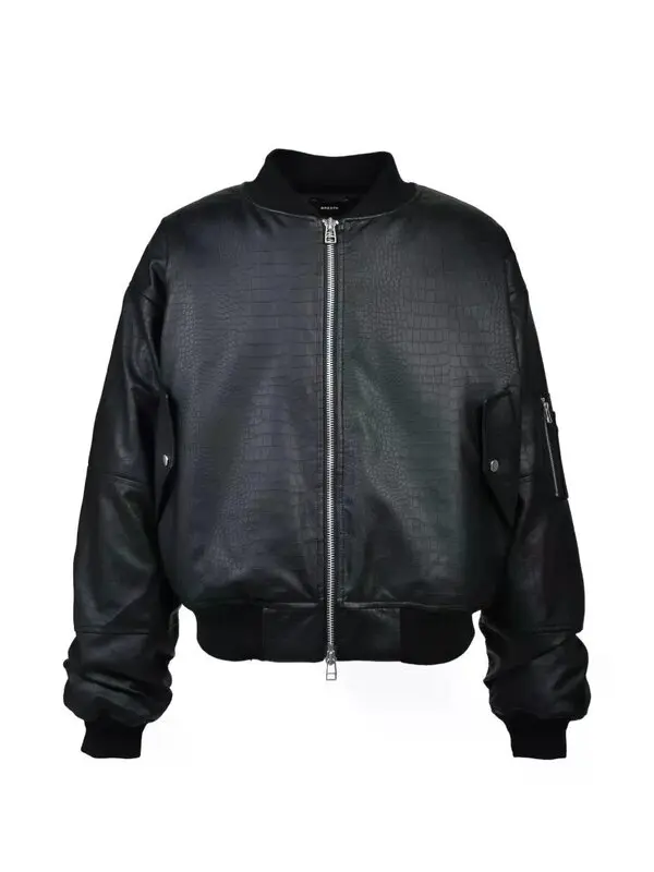 BREATH Croc-embossed Bomber Jacket
