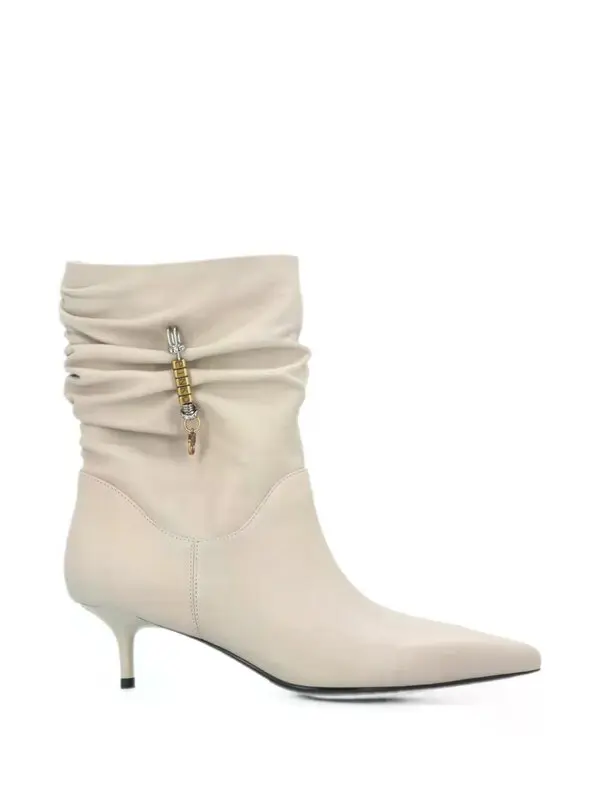 Pinko Ruched Logo-charm Ankle Boots