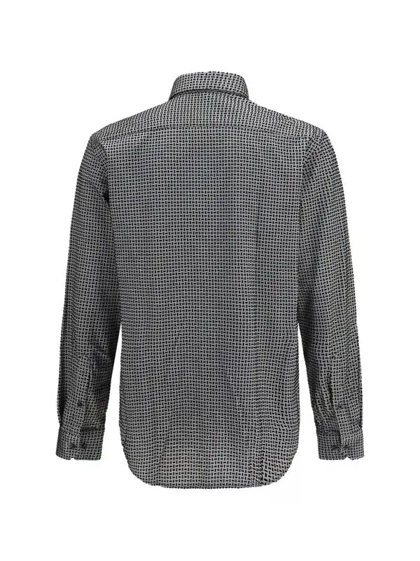 Giorgio Armani Geometric-print Long-sleeve Shirt