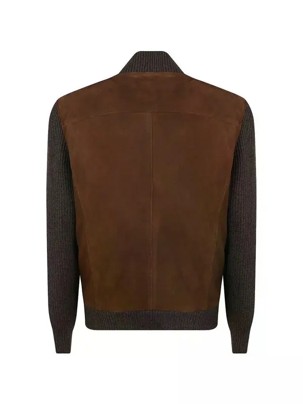 BARBA NAPOLI Panelled Leather Jacket