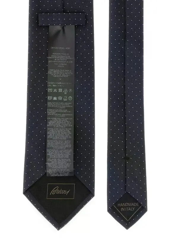 Brioni Polka-dot Herringbone Tie