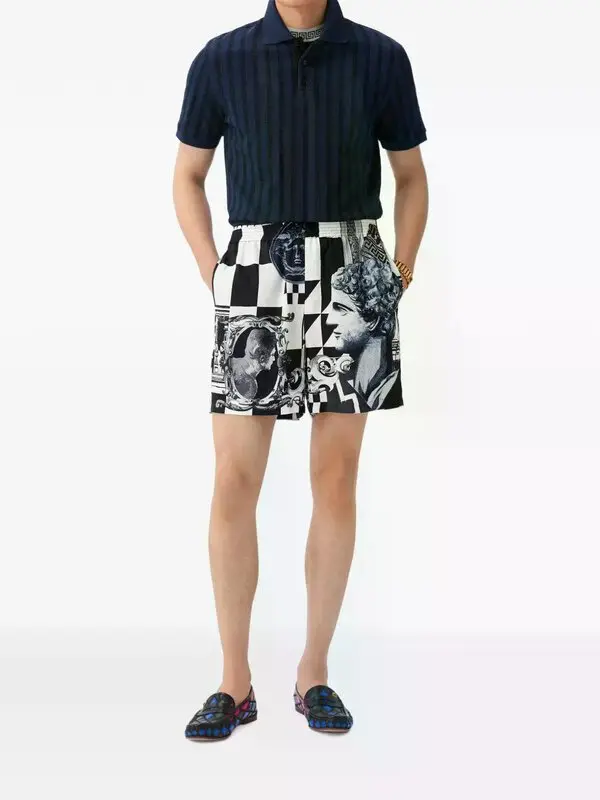 Versace Printed Silk Twill Shorts