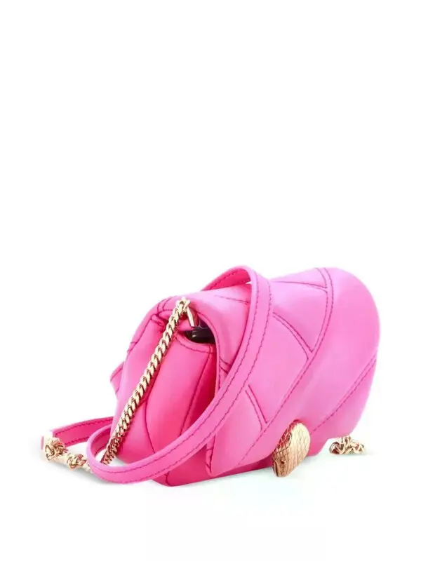 BVLGARI Serpenti Cabochon Diagonal Quilted Leather Micro Crossbody Bag