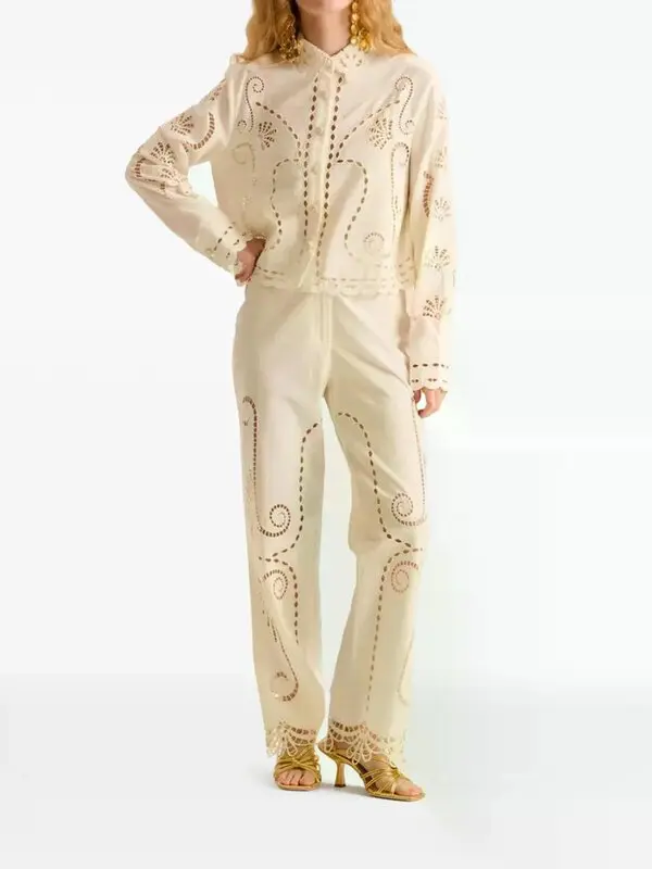 Carolina K Lizz Broderie-anglaise Scalloped Jacket - Neutrals