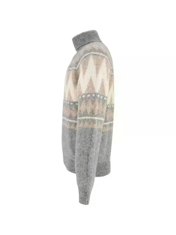 Peserico Geometric-pattern Roll-neck Sweater