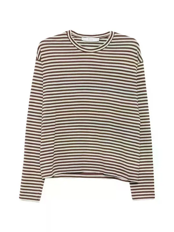 TELA Striped Long-sleeve T-shirt - Brown