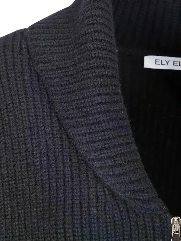 ELY ELY Ribbed-knit Zip-up Cardigan
