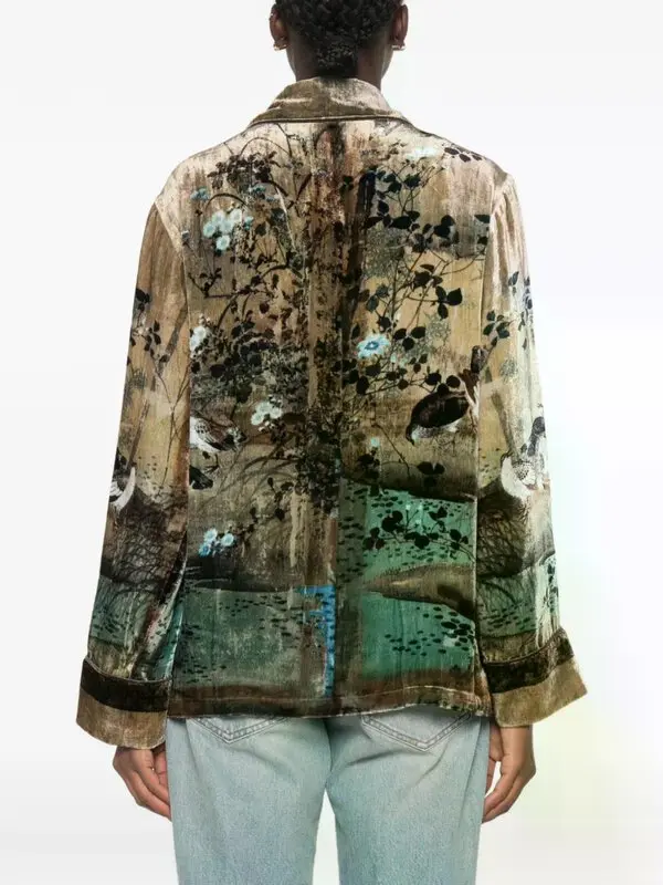 PIERRE-LOUIS MASCIA Graphic-print Velvet Blazer