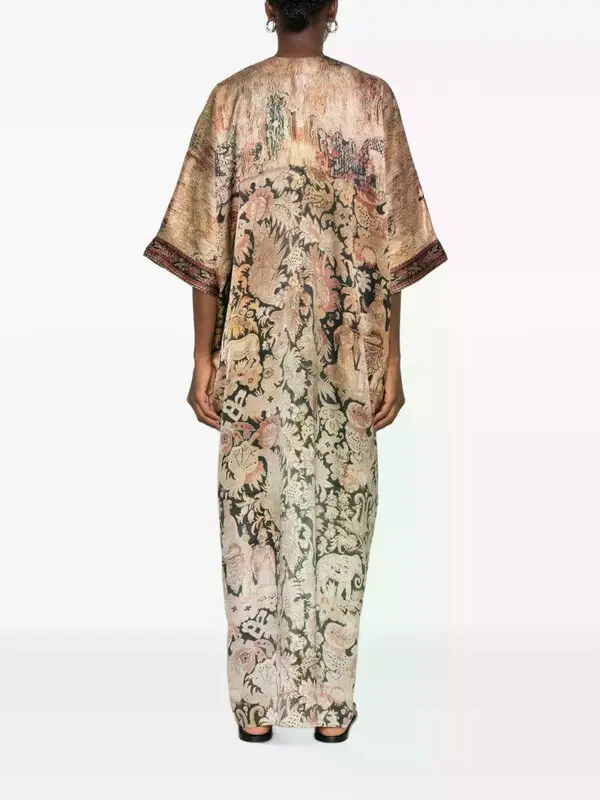 PIERRE-LOUIS MASCIA Graphic-print V-neck Maxi Dress