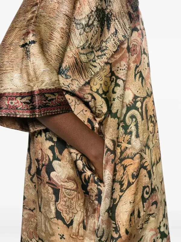 PIERRE-LOUIS MASCIA Graphic-print V-neck Maxi Dress